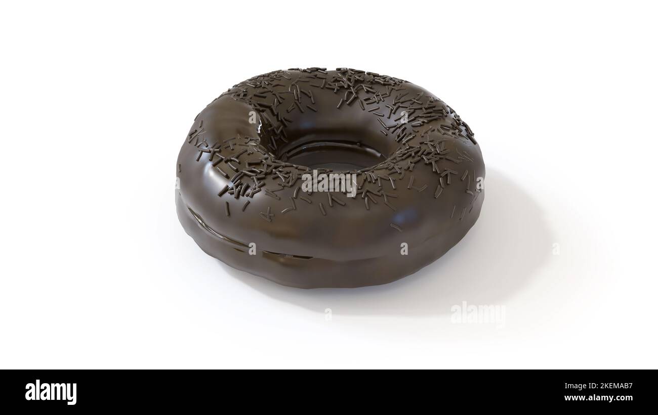 Tasty chocolate Donut dessert isolated on white background. Sweet food ...