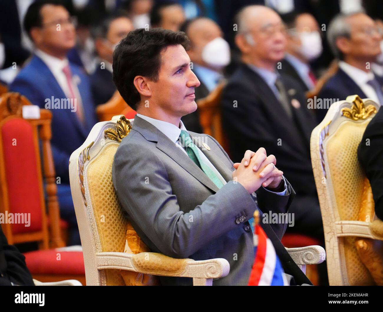 Prime Minister Justin Trudeau takes part in the closing ceremony of the ...