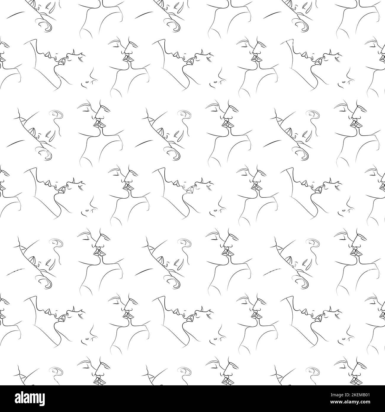 Modern minimalistic portraits with plants in doodles Stock Vector Image ...