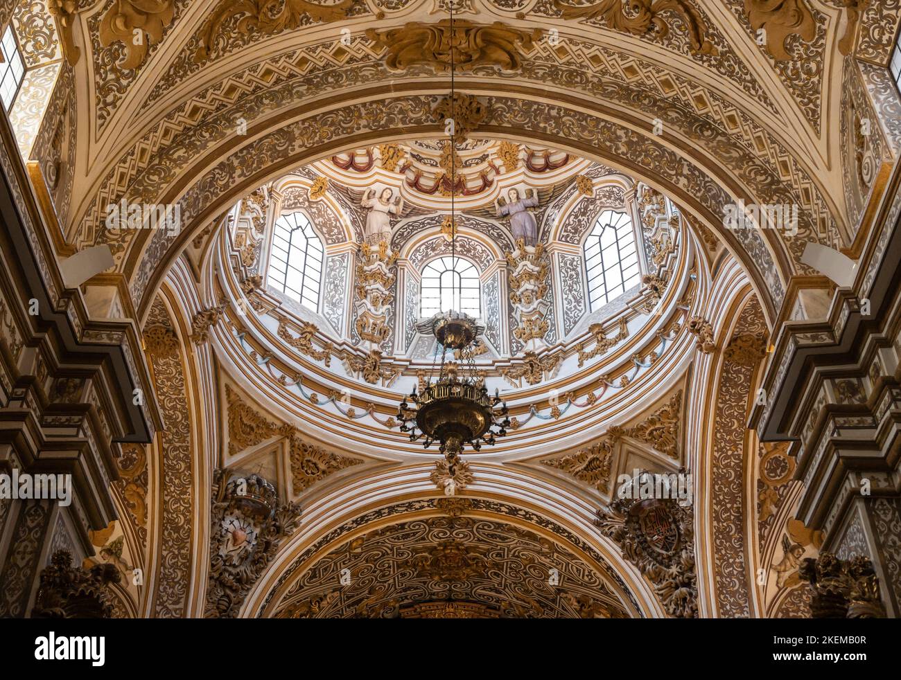 The baroque architecture inside the Basilica of Our Lady of Anguish in ...