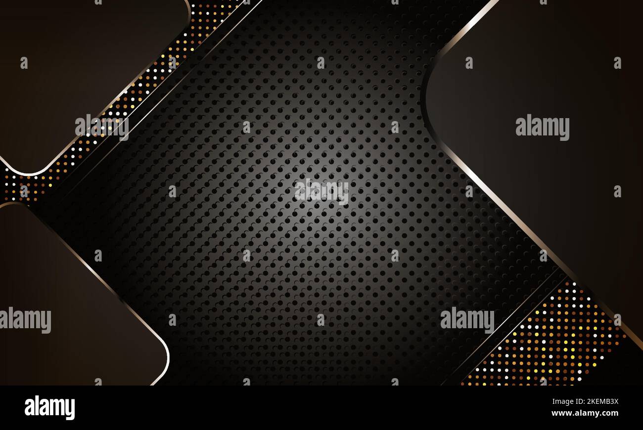 realistic luxury black background, with metal gradients and overlapping ...