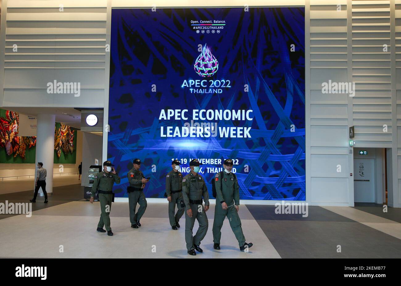 Bangkok, Thailand. 13th Nov, 2022. Thai police officers walk inside the ...