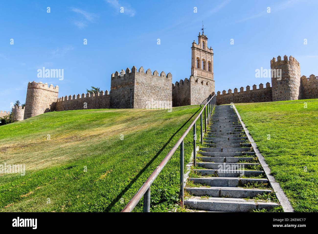 The Roman Walls of Avila a sunny summer day. Spain Stock Photo - Alamy