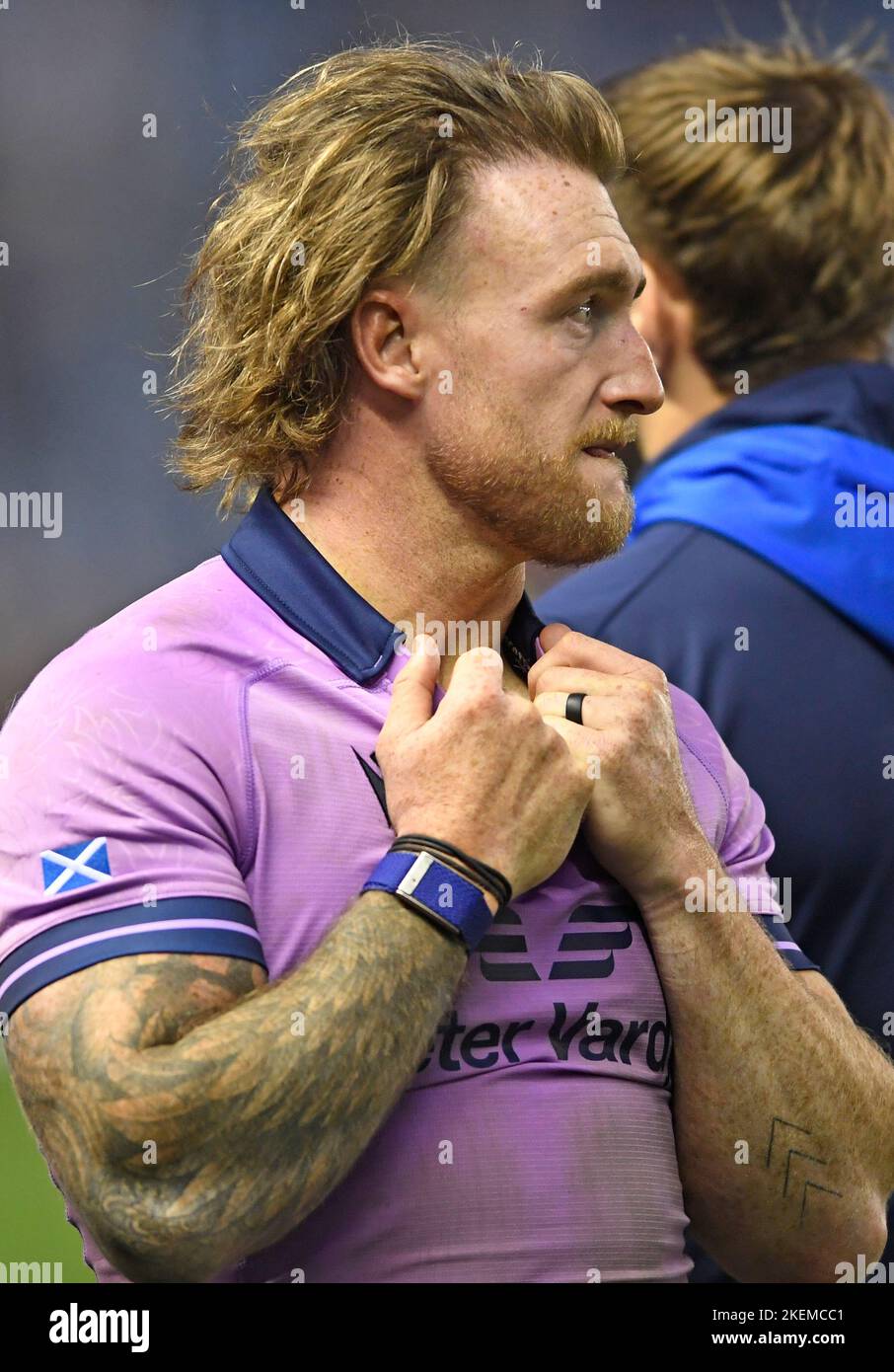 Edinburgh, UK. 13th Nov, 2022. Stuart Hogg of Scotland looks dejected ...