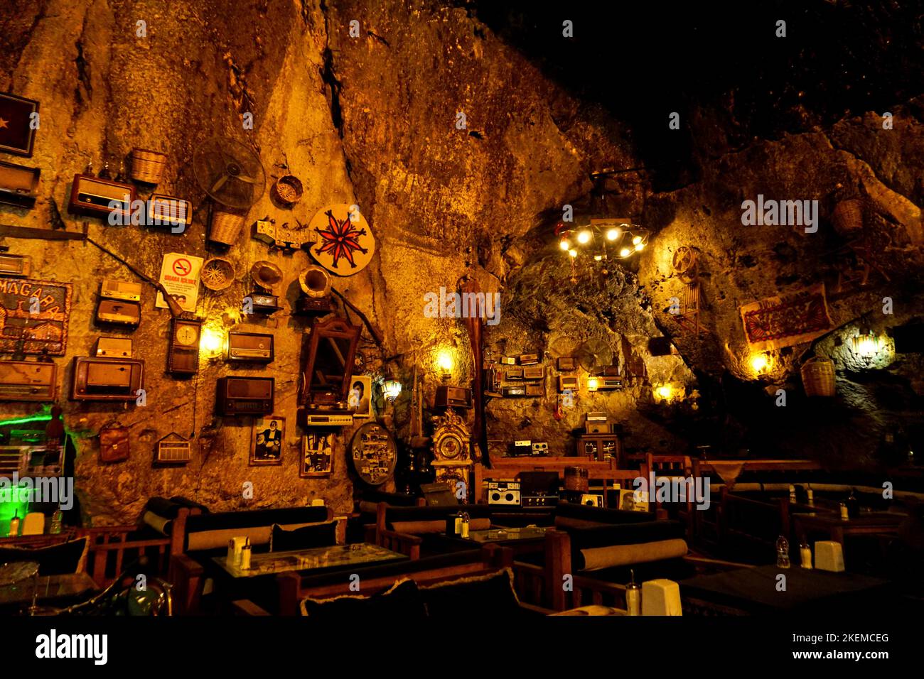 A display of inside the Abraham cave in Sanliurfa, Turkey Stock Photo ...
