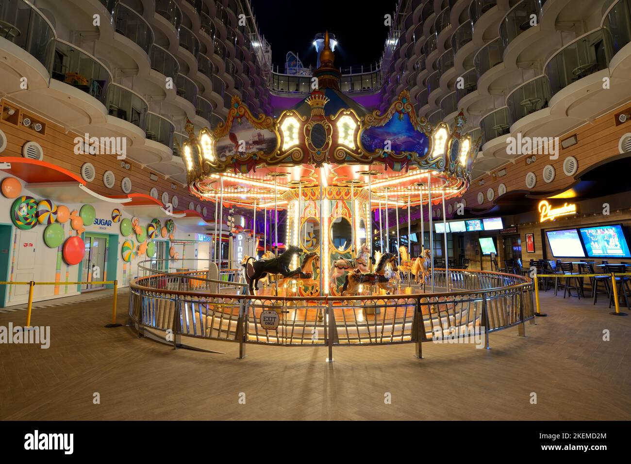Traditional carousel on the Wonder of the Seas, the largest cruise ship ...