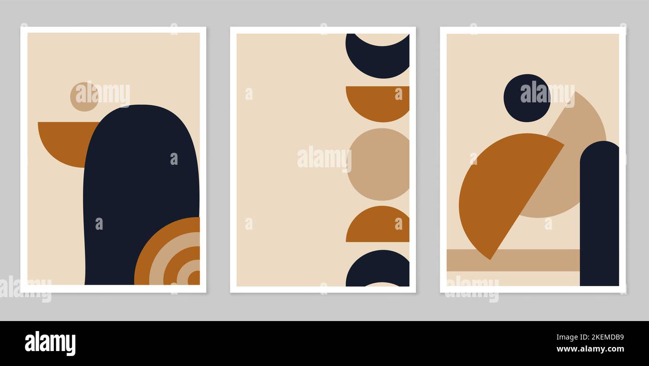 Abstract modern aesthetic design of the mid-century with geometric ...