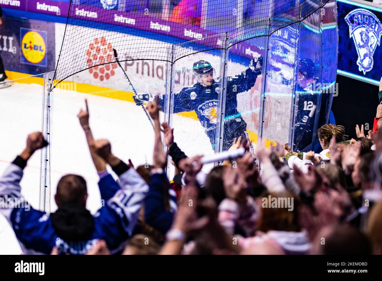 TURKU, FINLAND - NOVEMBER 13: Antti Suomela of Finland celebrates his ...