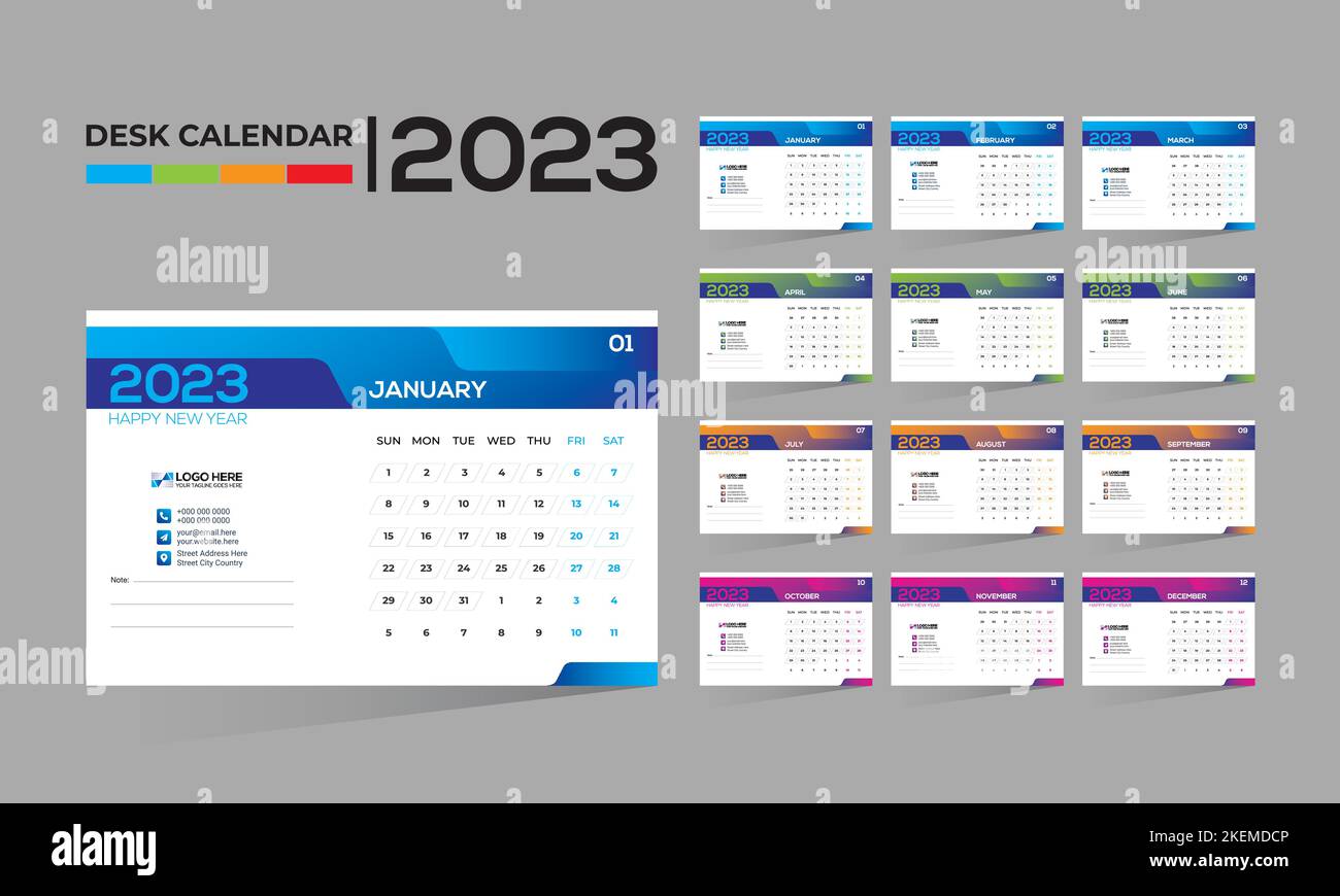 2023 wall vector calendar design Stock Vector Image & Art - Alamy