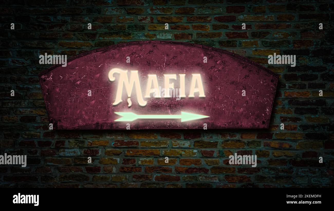 Street Sign the Direction Way to Mafia Stock Photo - Alamy