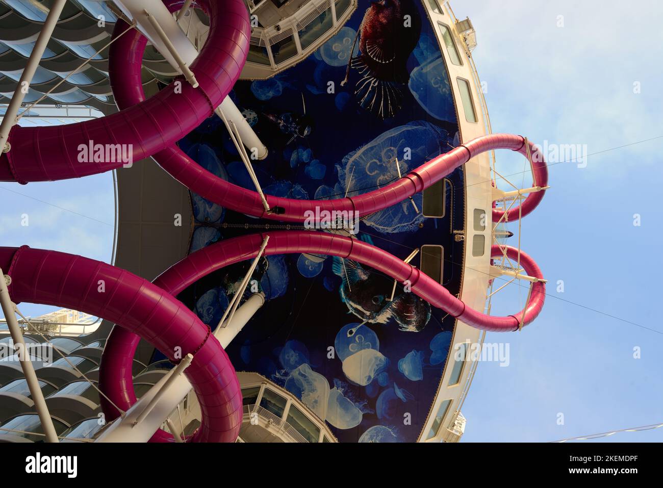 The Ultimate Abyss slides on the Wonder of the Seas, the largest cruise ...