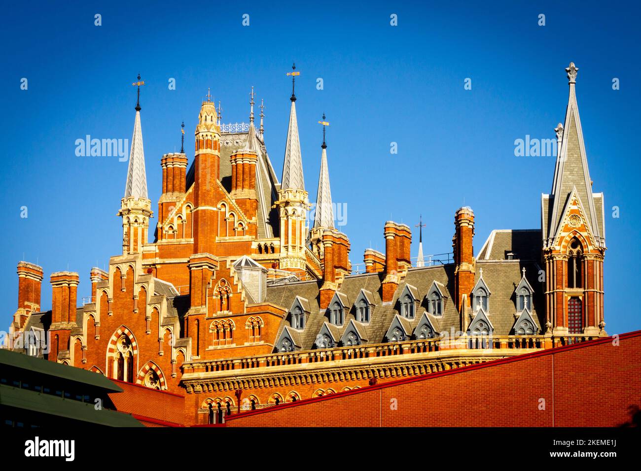 Roof of the St Pancras Interntional Railway station in London seen from ...