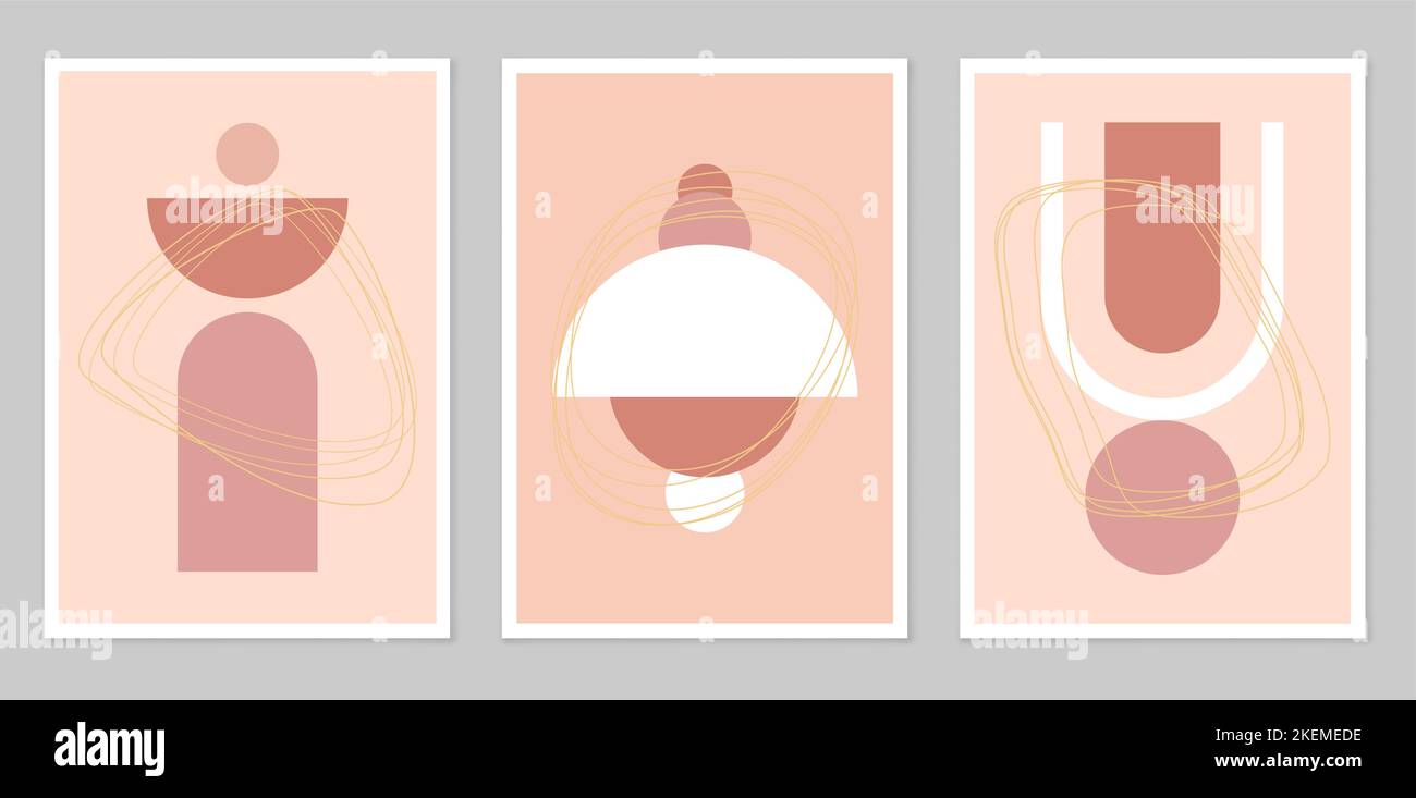 Collection of posters. Minimalism style. With a modern boho style ...