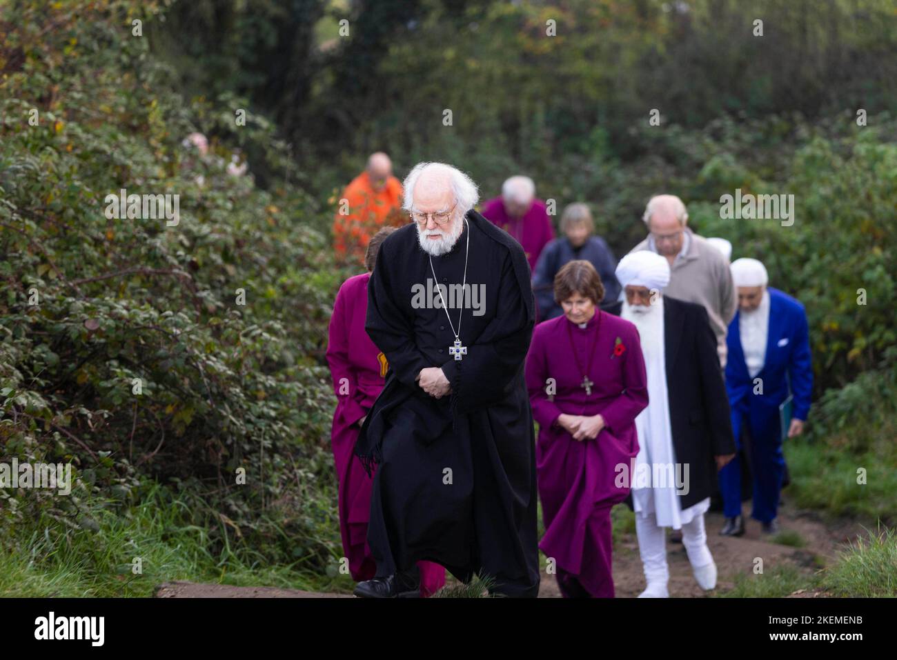 EDITORIAL USE ONLY Archbishop Rowan Williams (front) and other world religious leaders gather on ...