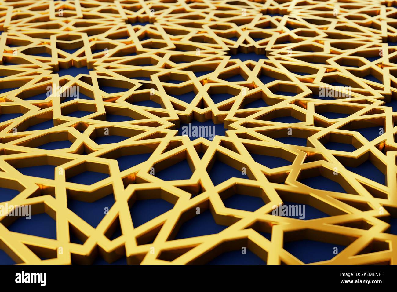 Abstract Golden Arabic Traditional Middle Eastern Pattern 3D ...