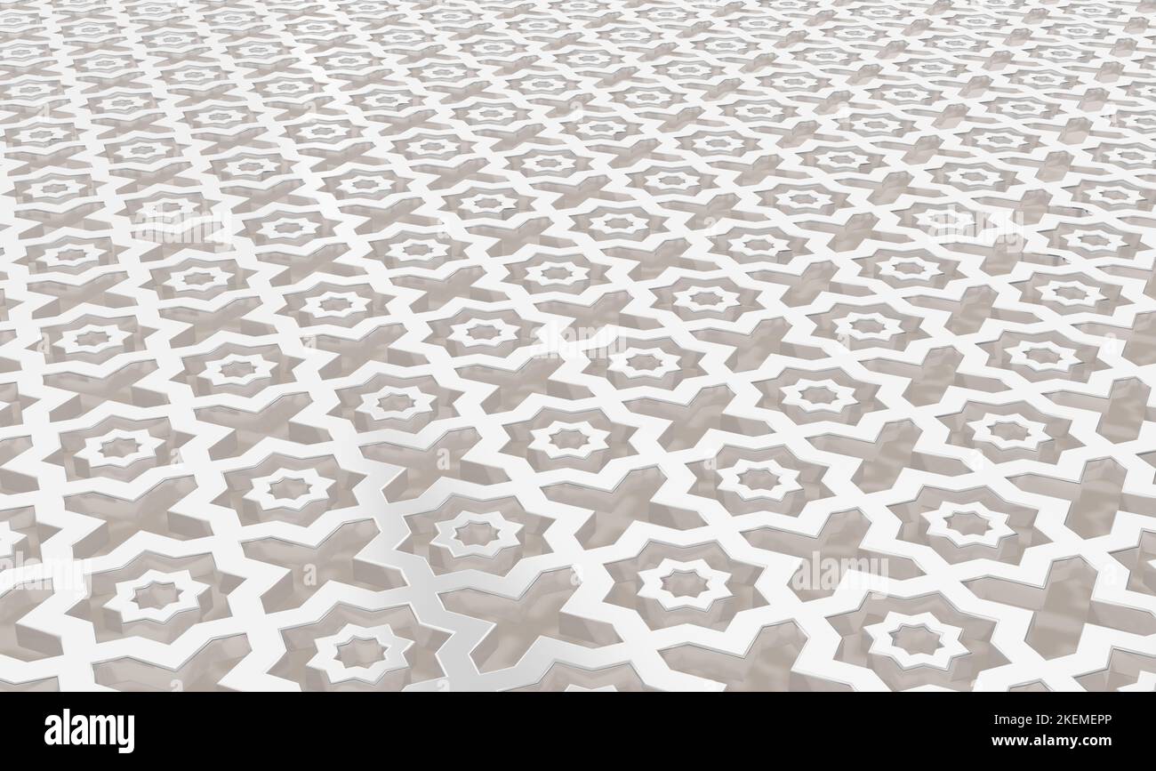 Abstract White Arabic Traditional Middle Eastern Pattern 3D ...