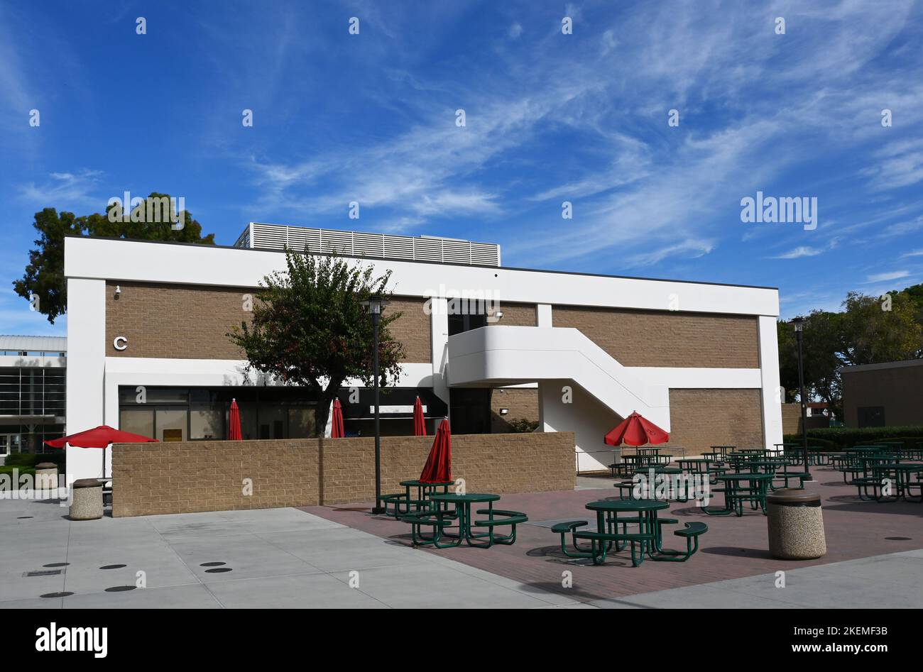 SANTA ANA, CALIFORNIA - 11 NOV 2022: Fine Arts Building on the campus ...