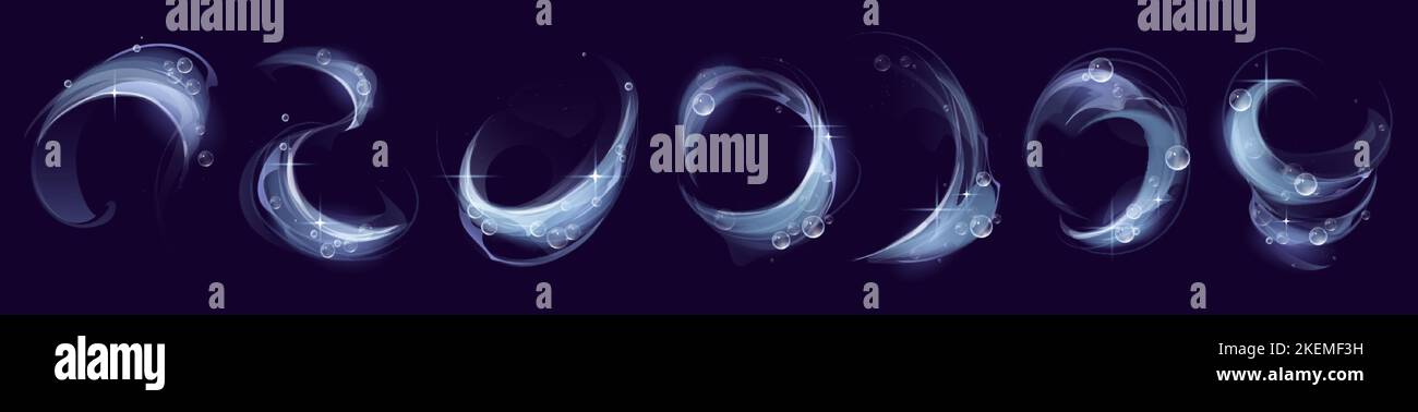 Clean effect swirl, detergent and light glow with soap bubbles and ...