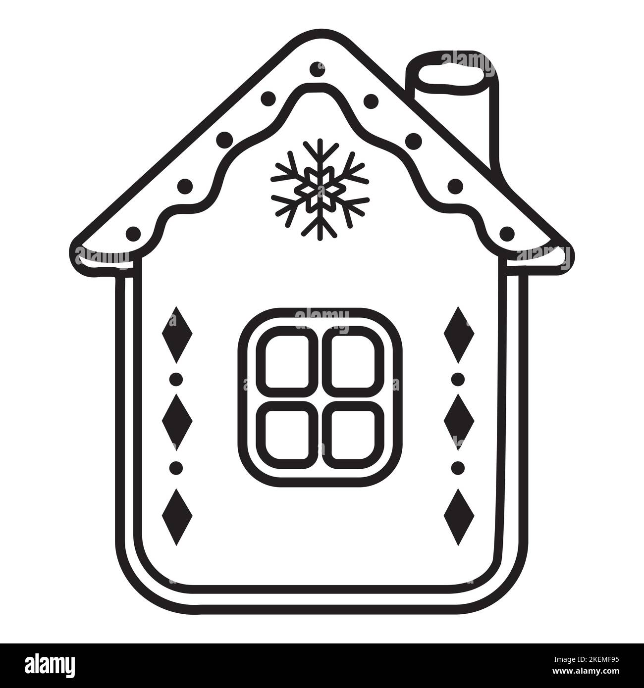 Christmas gingerbread cookies gingerbread house in doodle style, vector ...