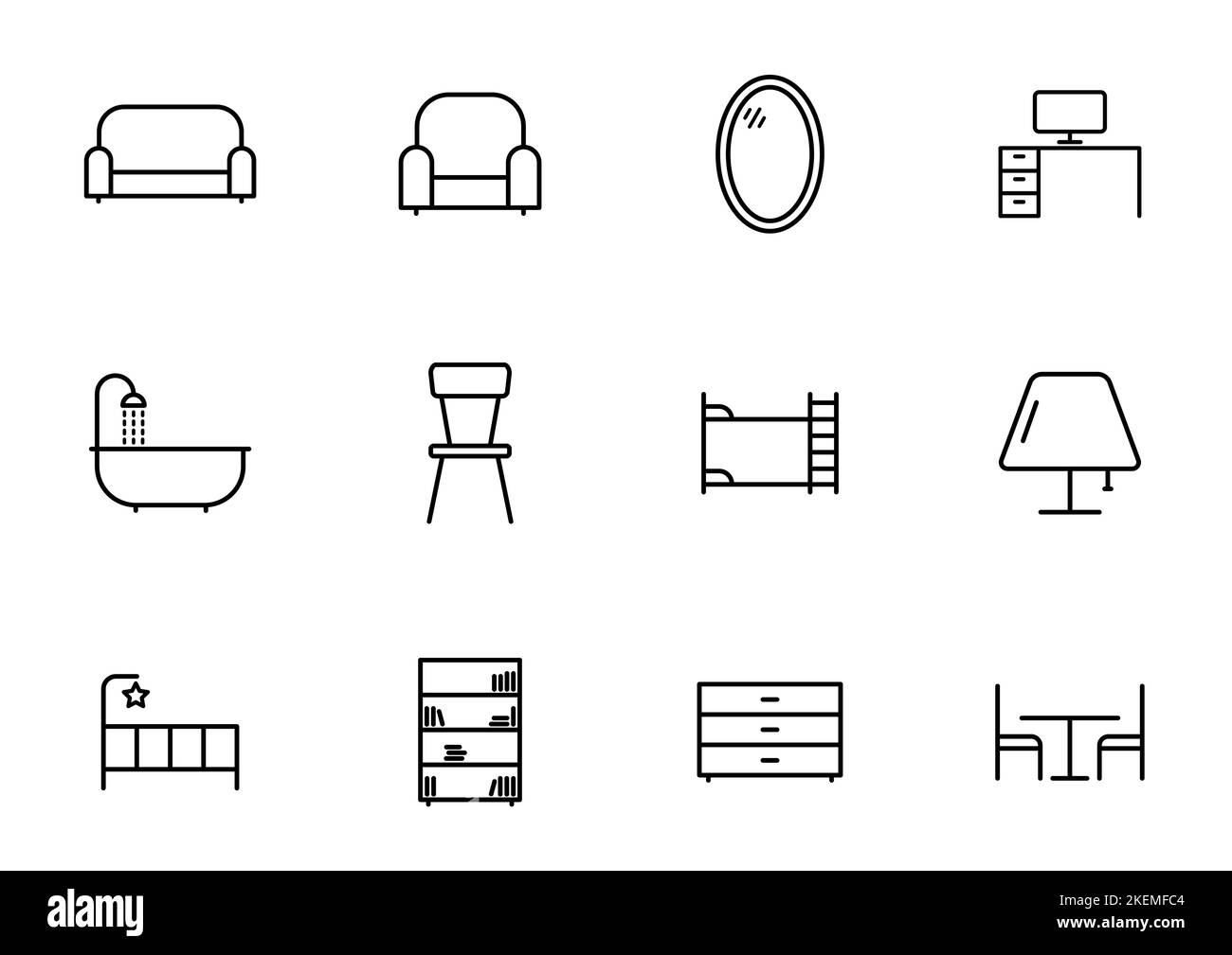 Furniture for app ui Stock Vector Images - Alamy