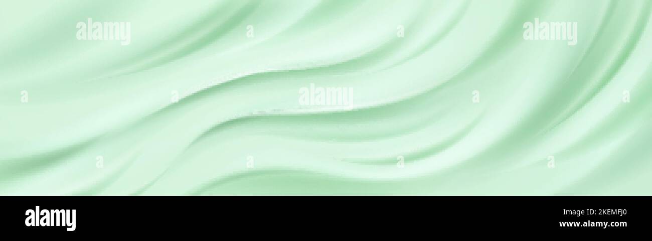 Cream texture, green background of cosmetics gel or ice cream with ...