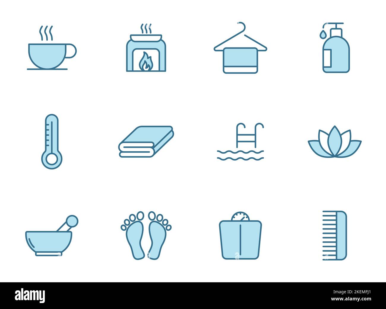 spa and sauna line vector icons in two colors Stock Vector Image & Art - Alamy