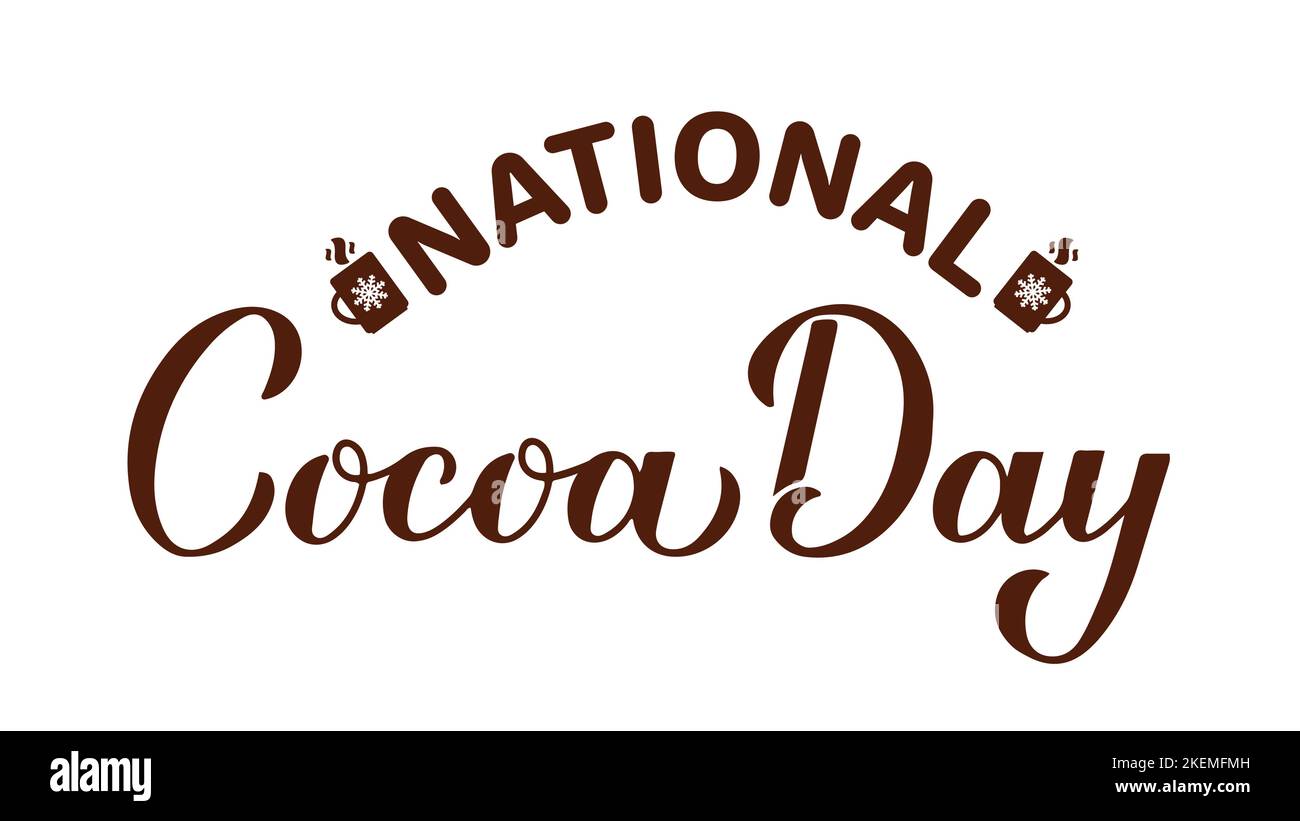 National Cocoa Day calligraphy hand lettering isolated on white ...