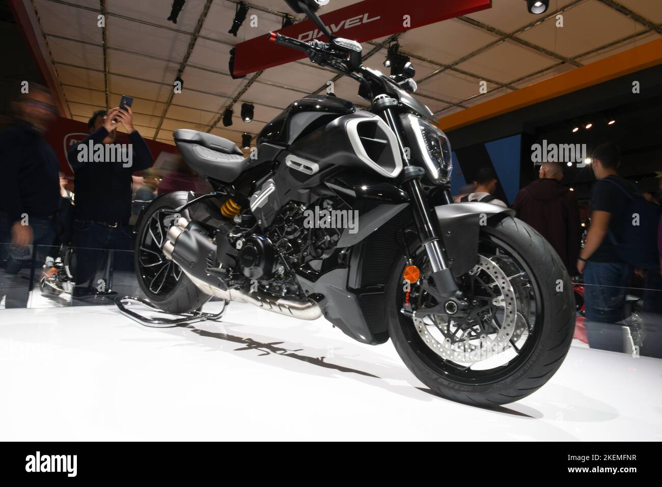 Milan, Italy. 12th Nov, 2022. DUCATI Diavel is seen at the 79th edition ...