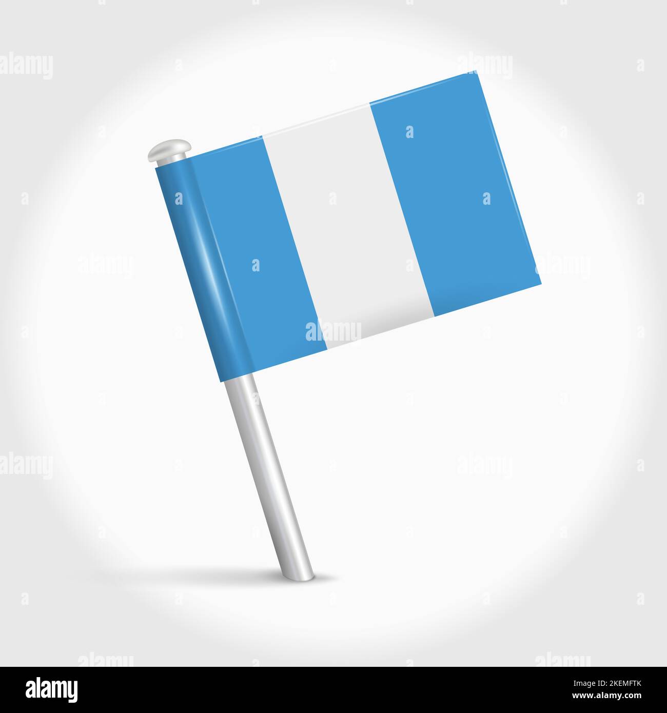 Guatemala map pin flag icon. Guatemalan pennant map marker on a metal ...