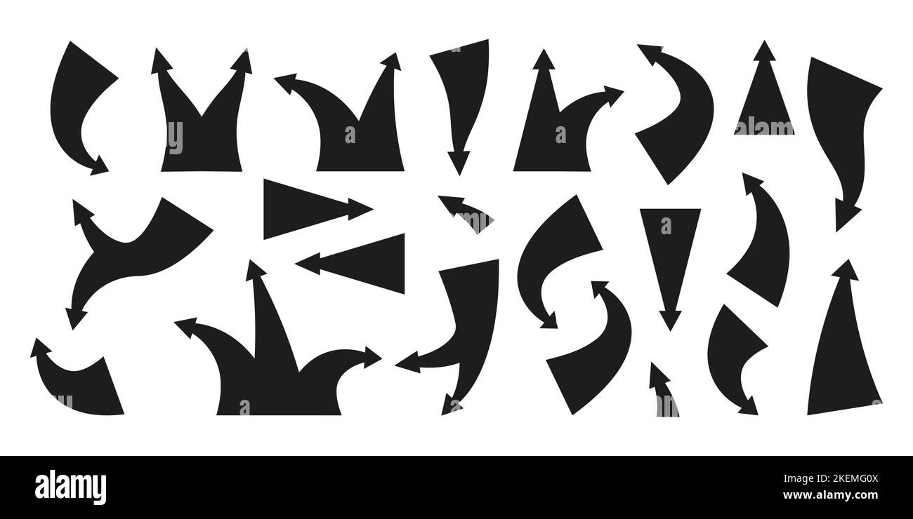 Black attack arrows. Pointer silhouettes war battle infographic ...