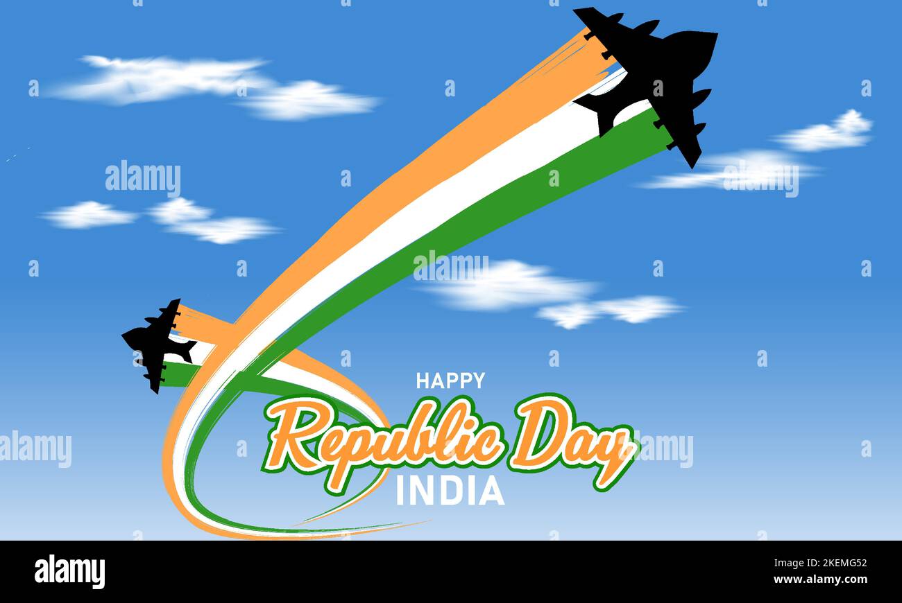 Republic Day celebration illustration, with fighter jet illustration ...