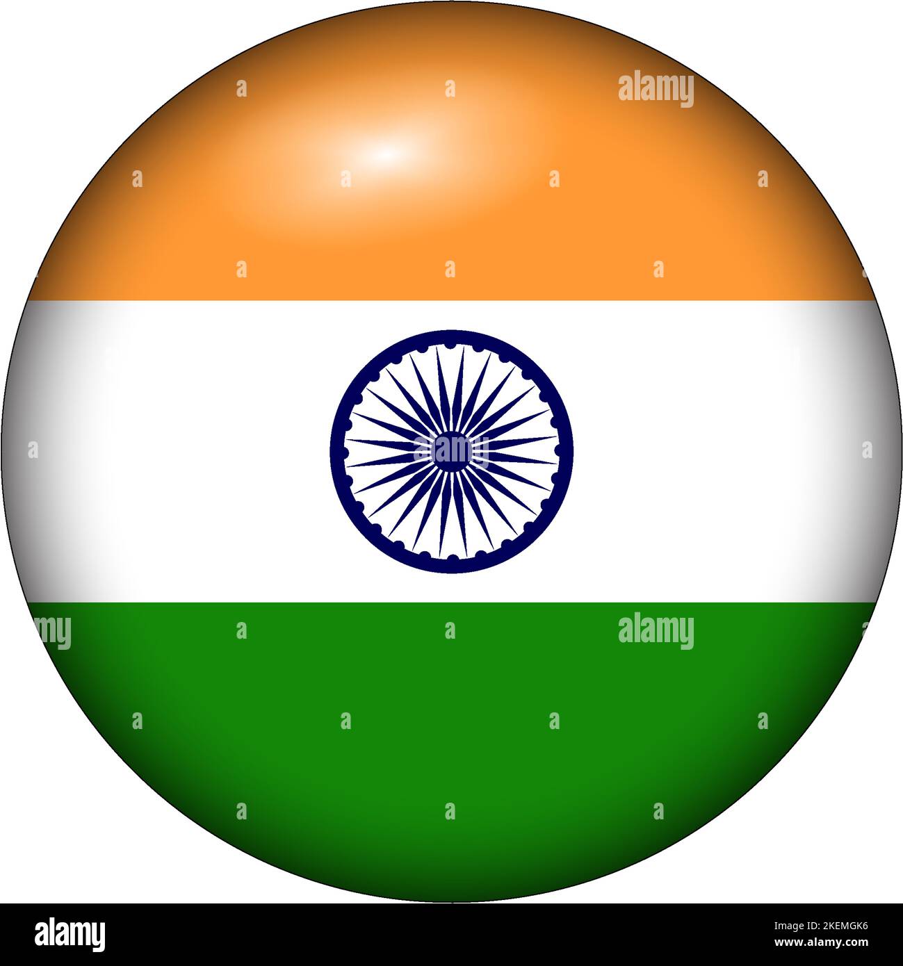 indian flag badge illustration. 3d effect circle icon for india flag ...