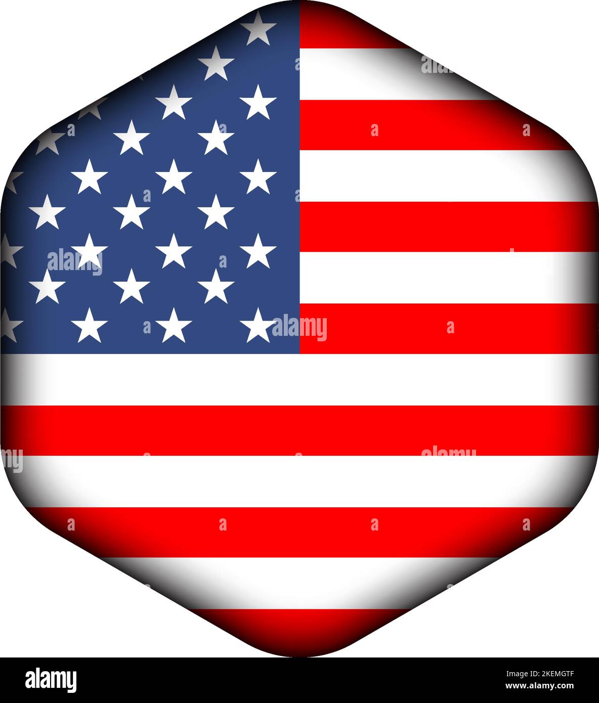 american flag icon polygon vector illustration, badge with embossed or ...