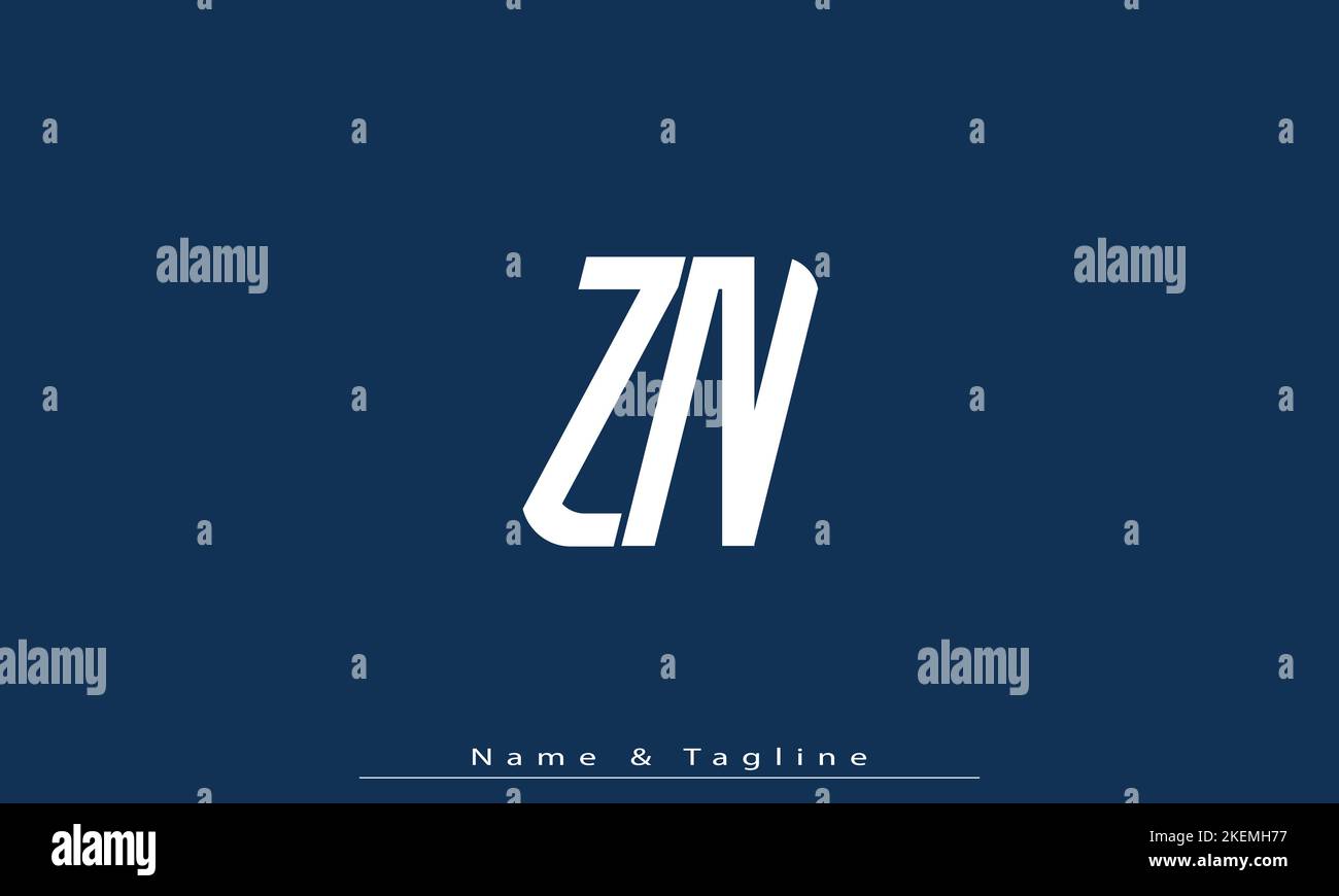 Alphabet letters Initials Monogram logo ZN , NZ Stock Vector Image ...