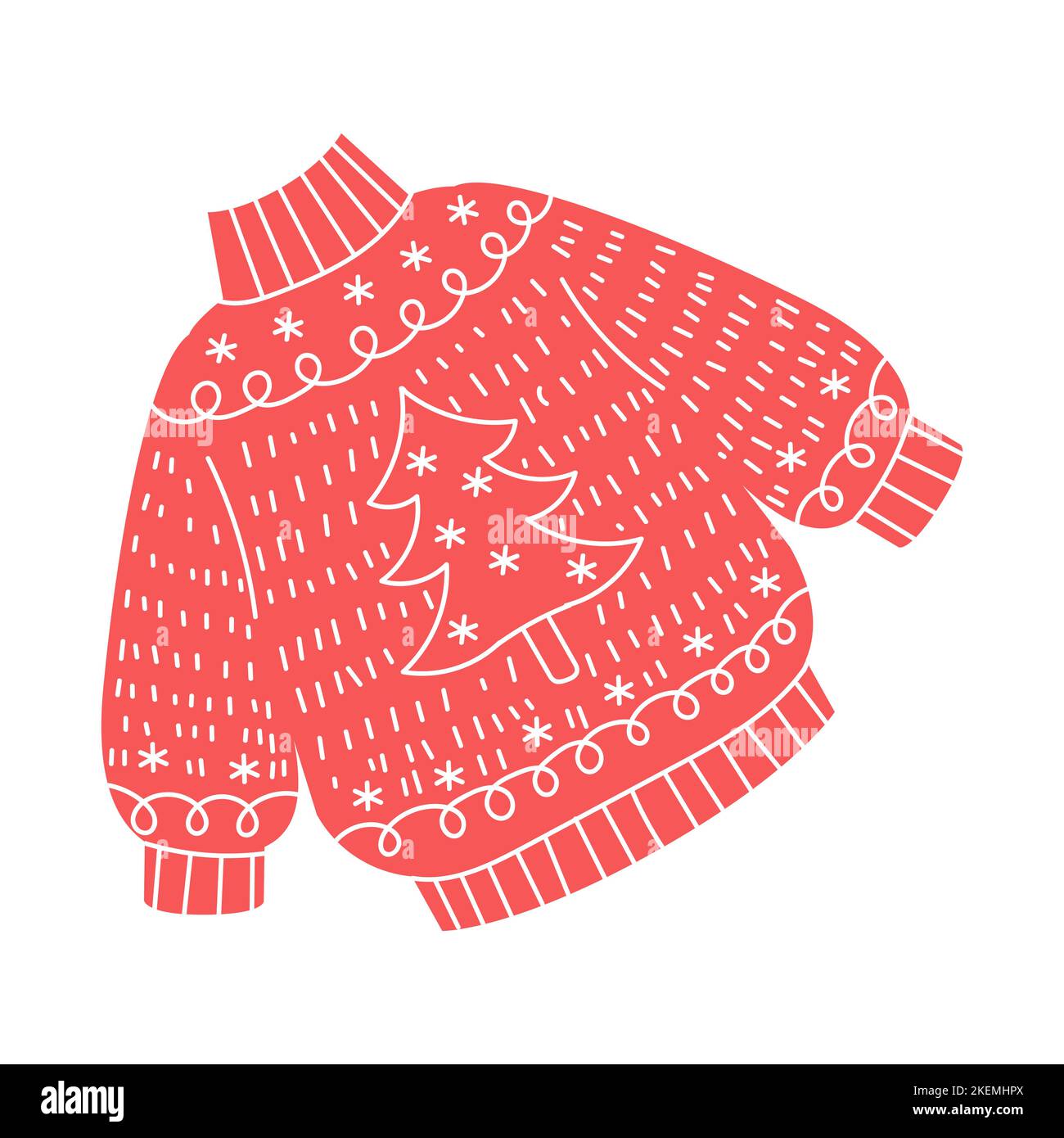 Ugly Sweater flat vector illustration isolated on white background ...