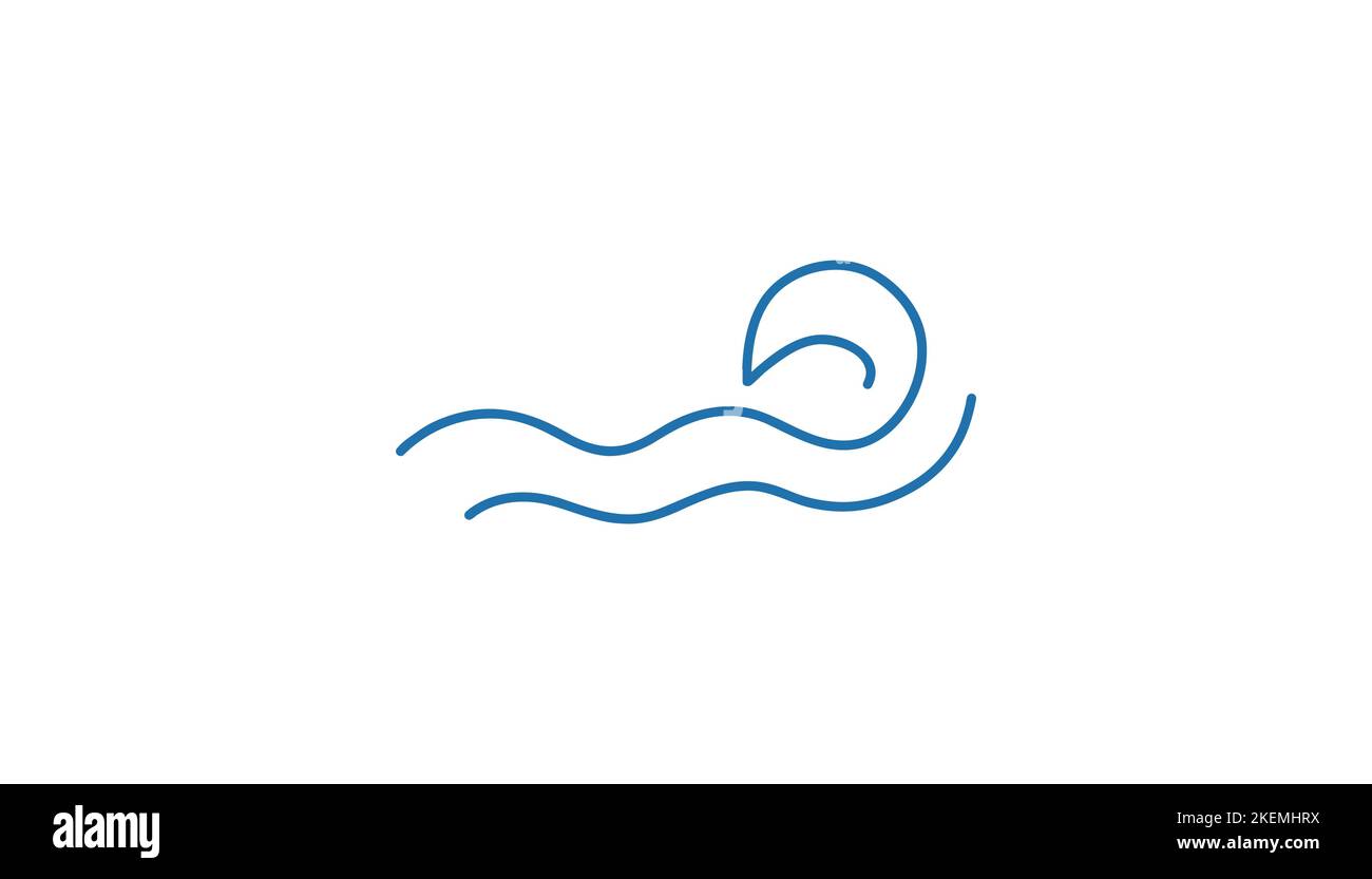 Sea wave. Doodle ocean curl waves. Vector marine outline sketch Stock ...