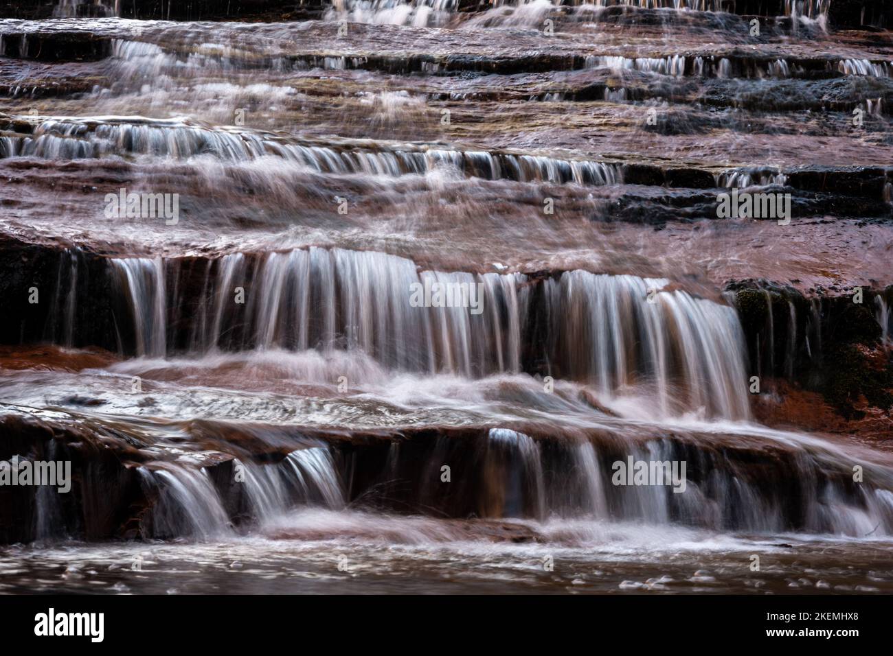 Stairs of Cascade Along The Way To The Subway Canyon in Zion Stock ...