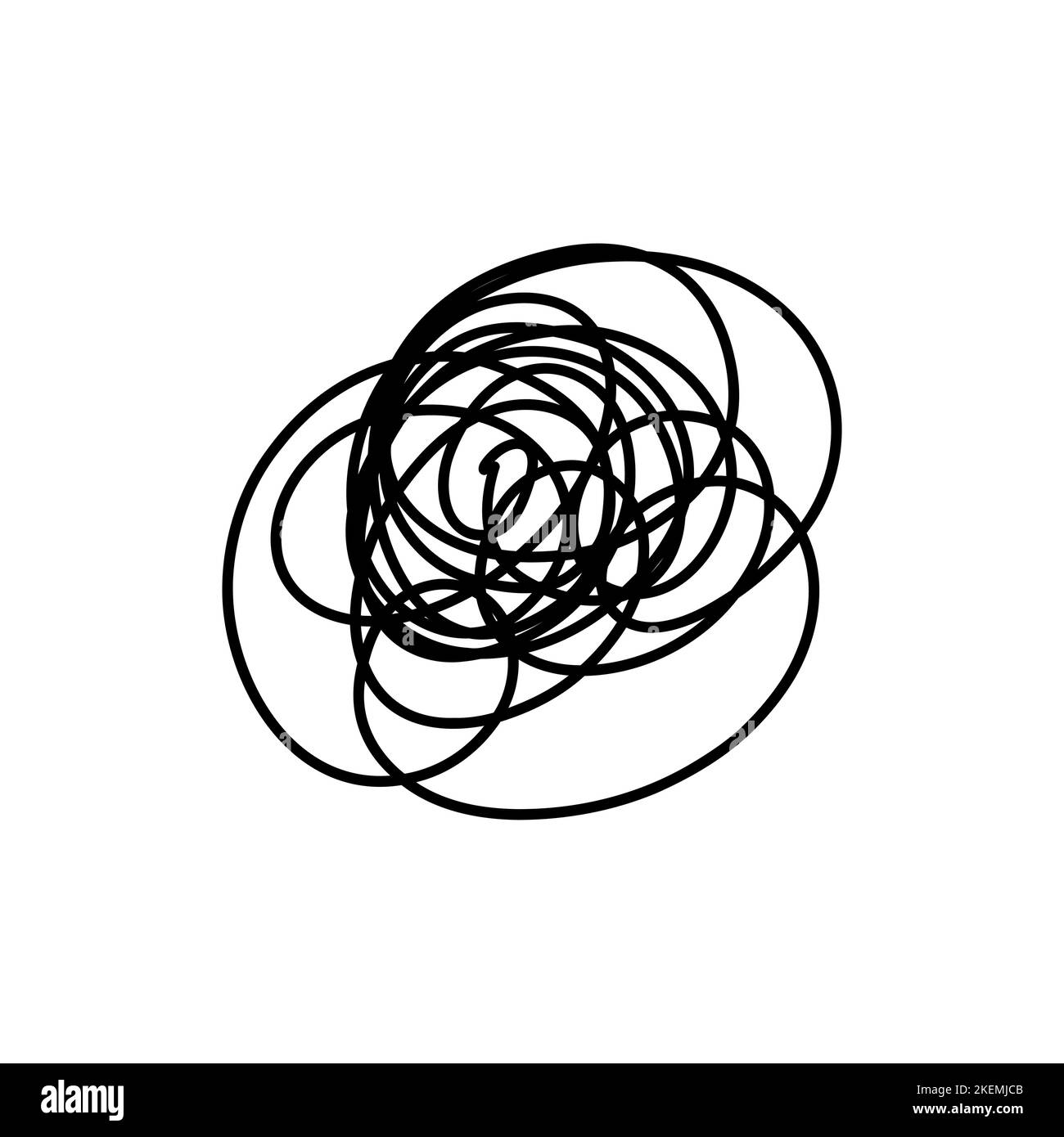 Complex line. Complicated way. Messy ball concept. Loading idea vector ...