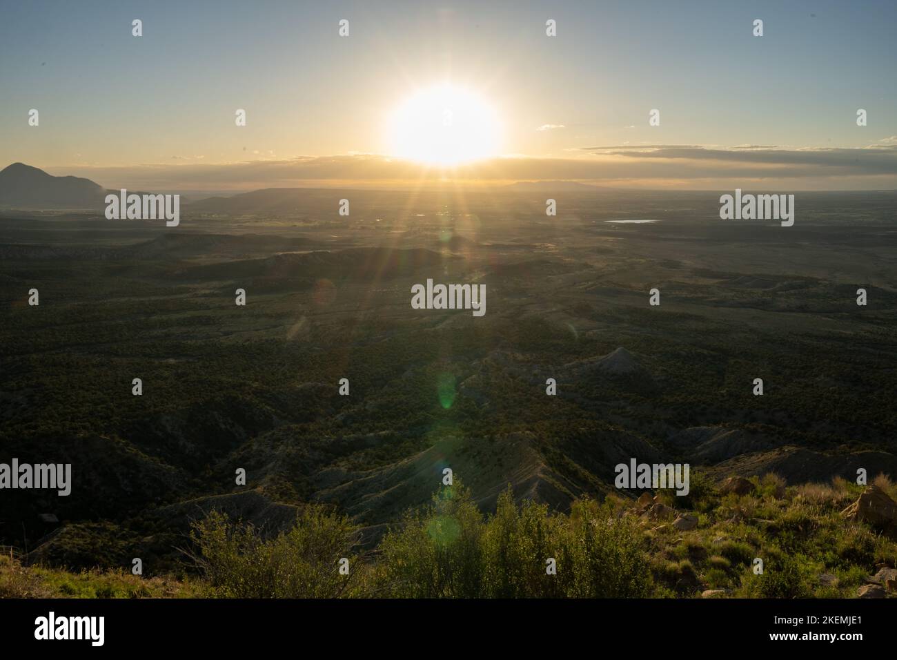 Sun Setting Over Valley Below Mesa Verde National Park Stock Photo - Alamy