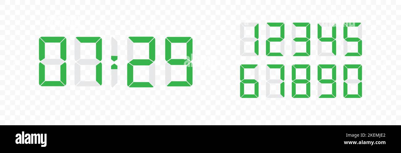 A vector illustration of a digital clock number set Stock Vector Image ...