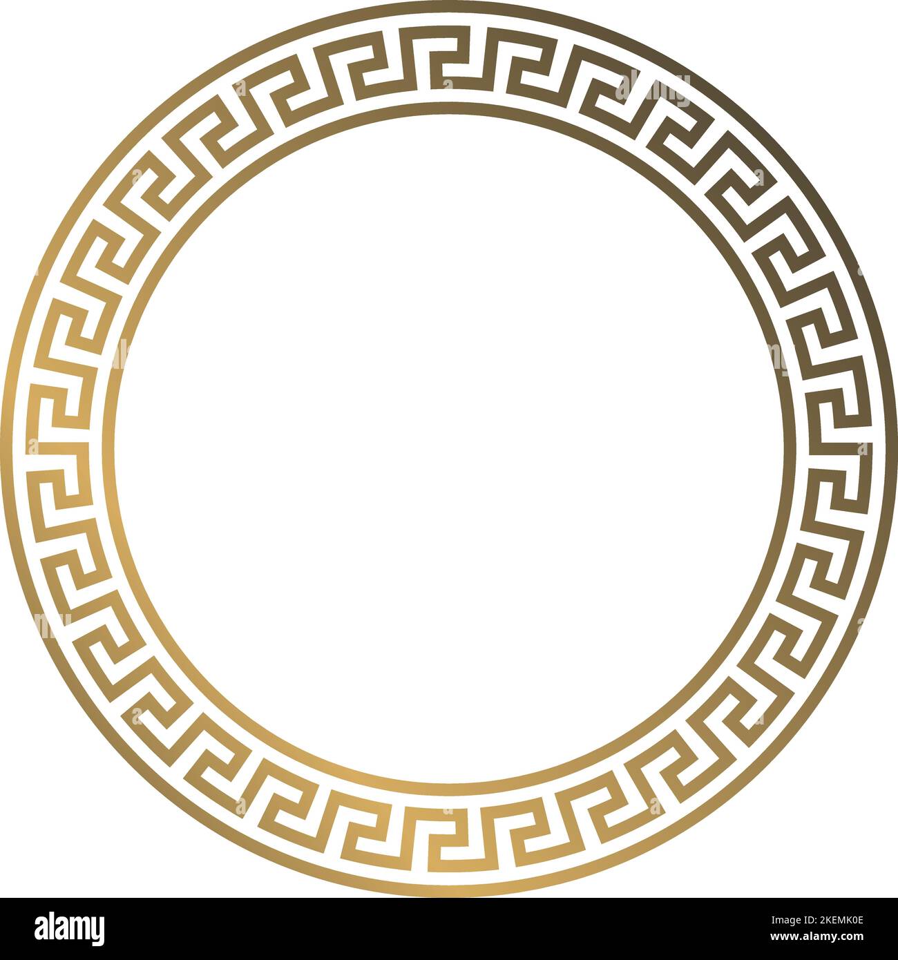 luxury gold frame circle illustration, with patterned elements and ...