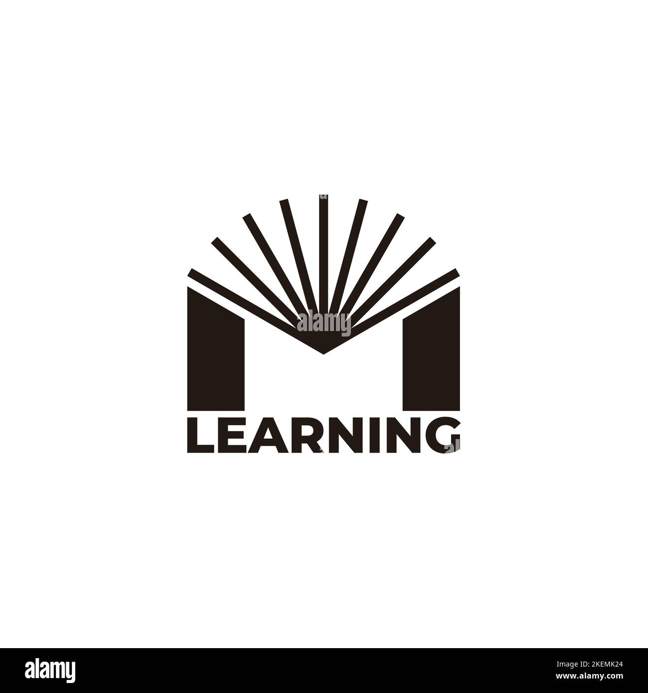 letter m open book papers simple geometric logo vector Stock Vector ...