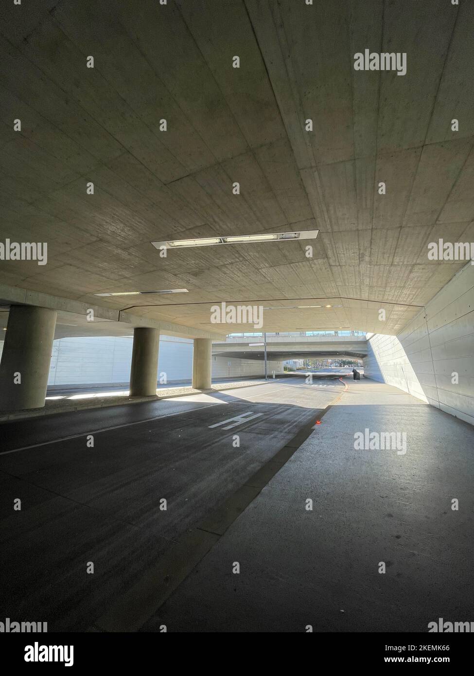 Modern concrete tunnel with sun shining Stock Photo - Alamy