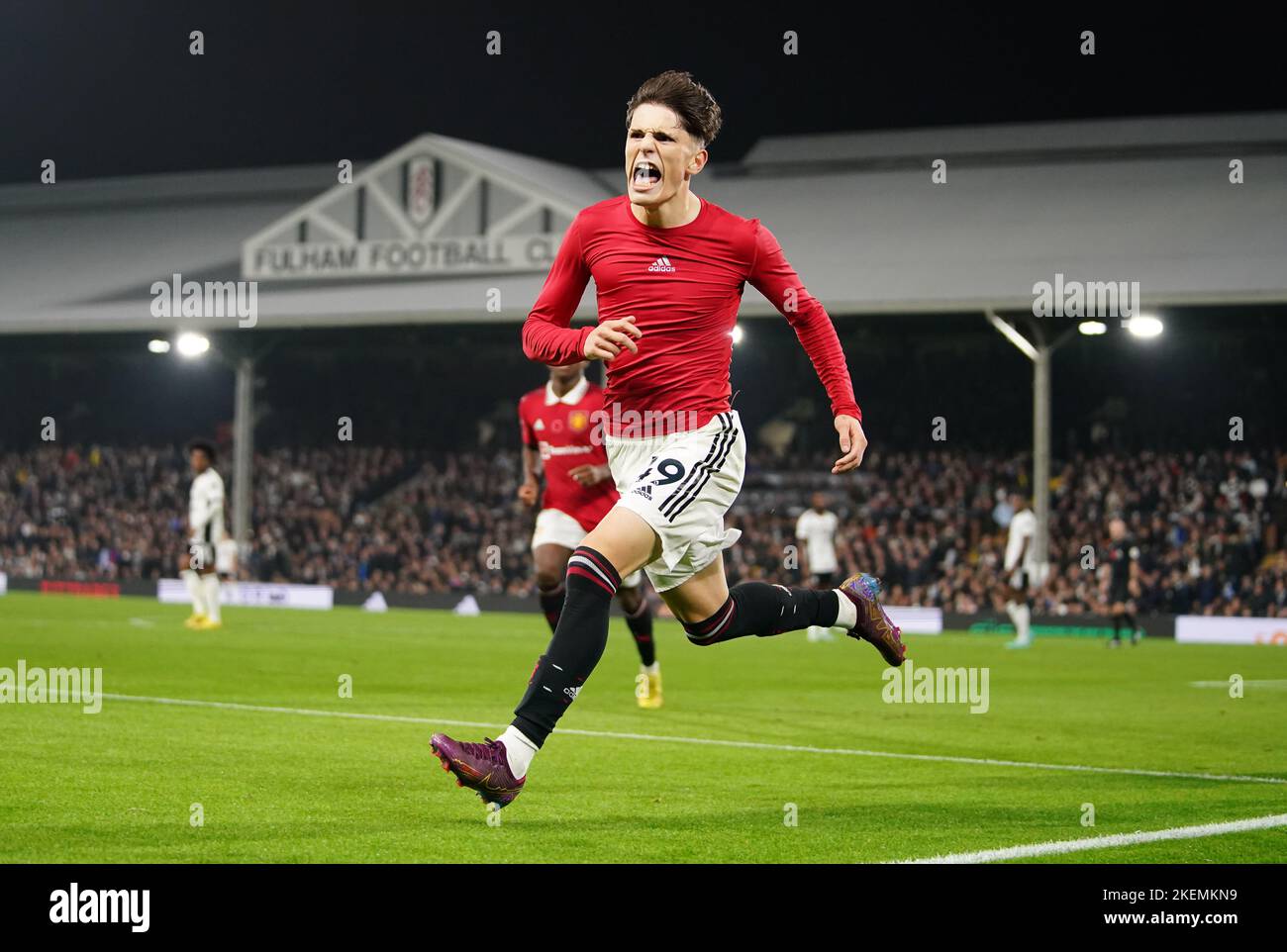 Manchester United's Alejandro Garnacho celebrates after he scores his ...