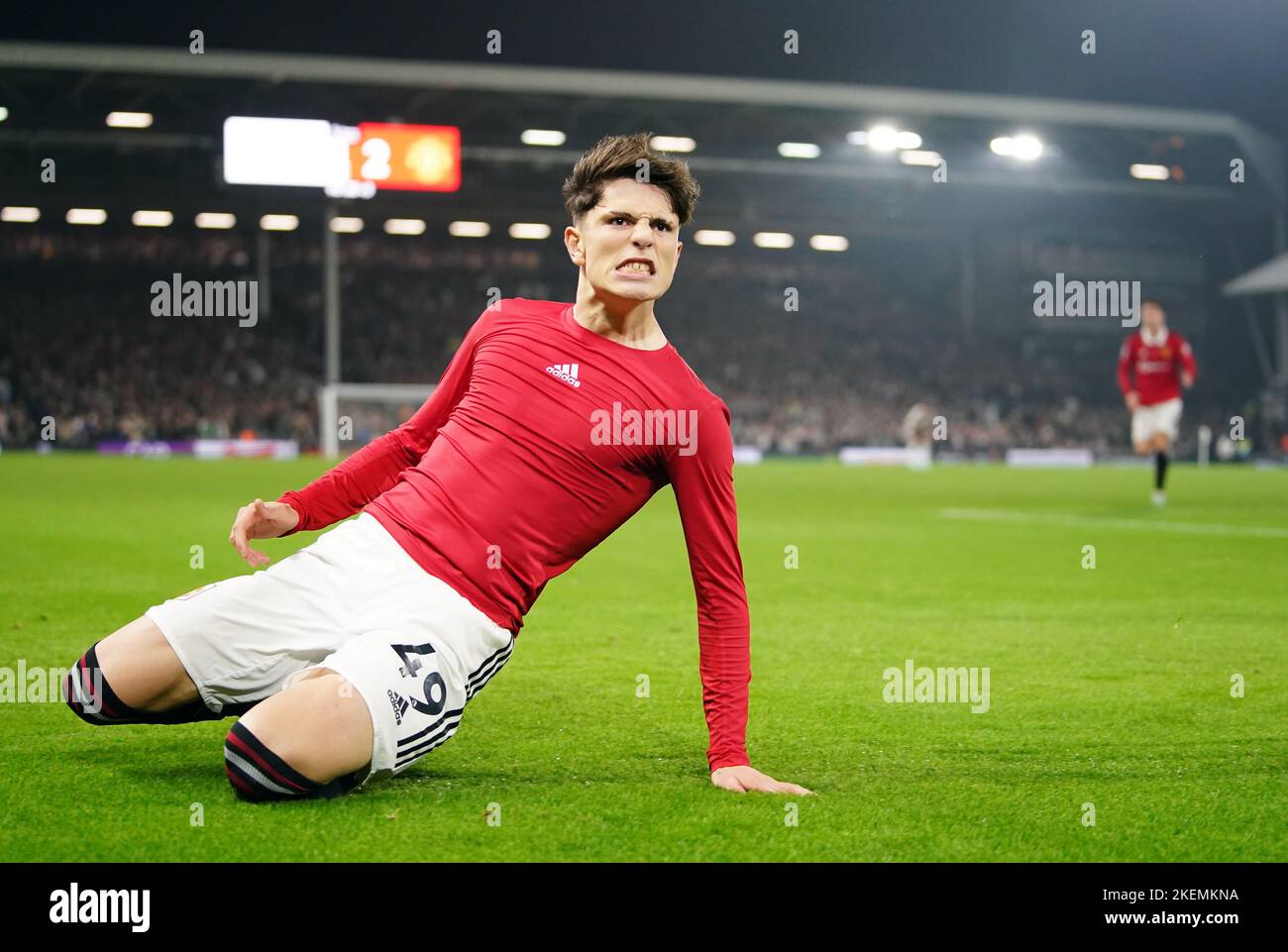 Manchester United's Alejandro Garnacho celebrates after he scores his ...