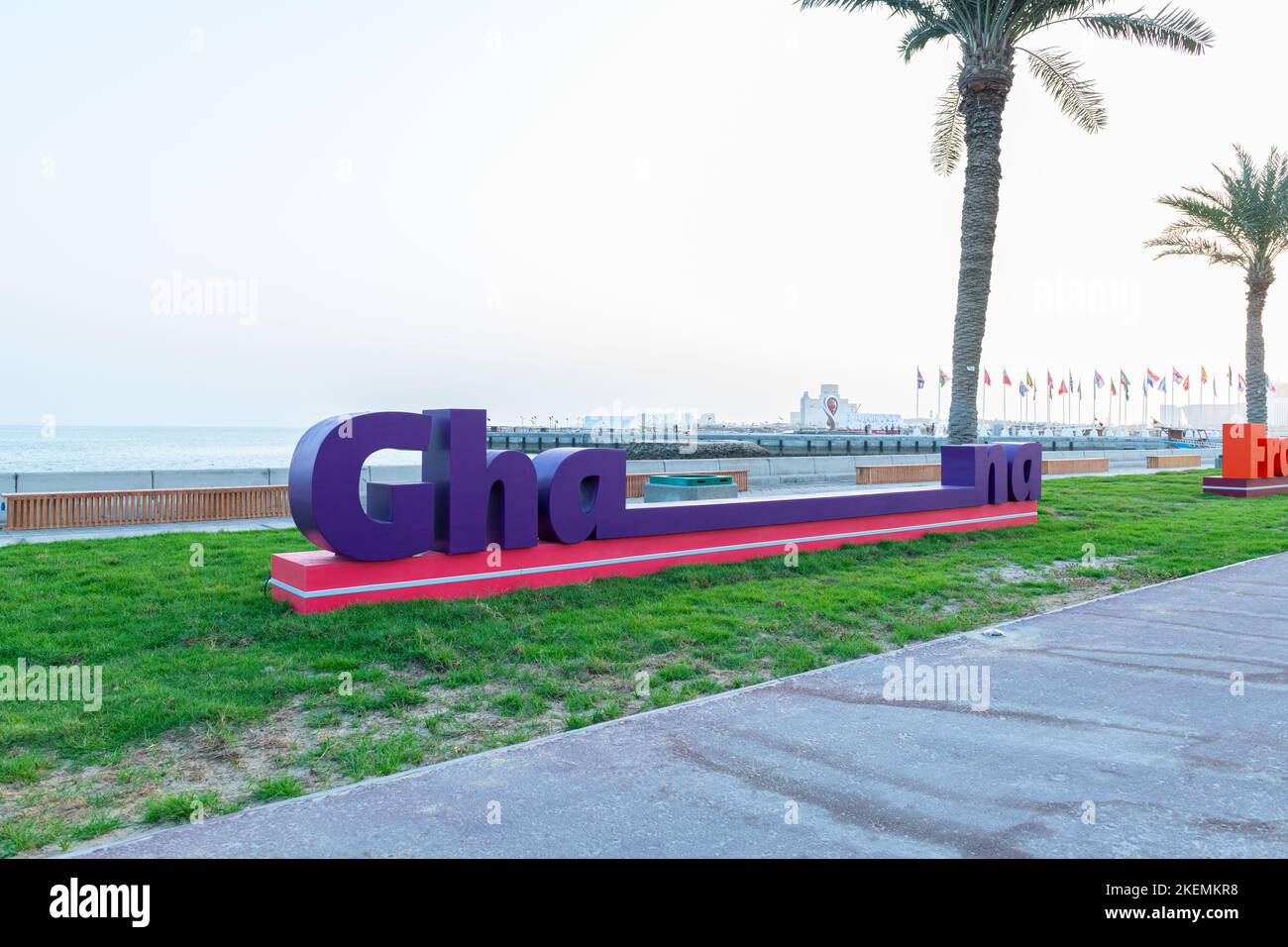 FIFA World Cup Qatar 2022 Official Countdown Clock Doha Corniche Stock ...