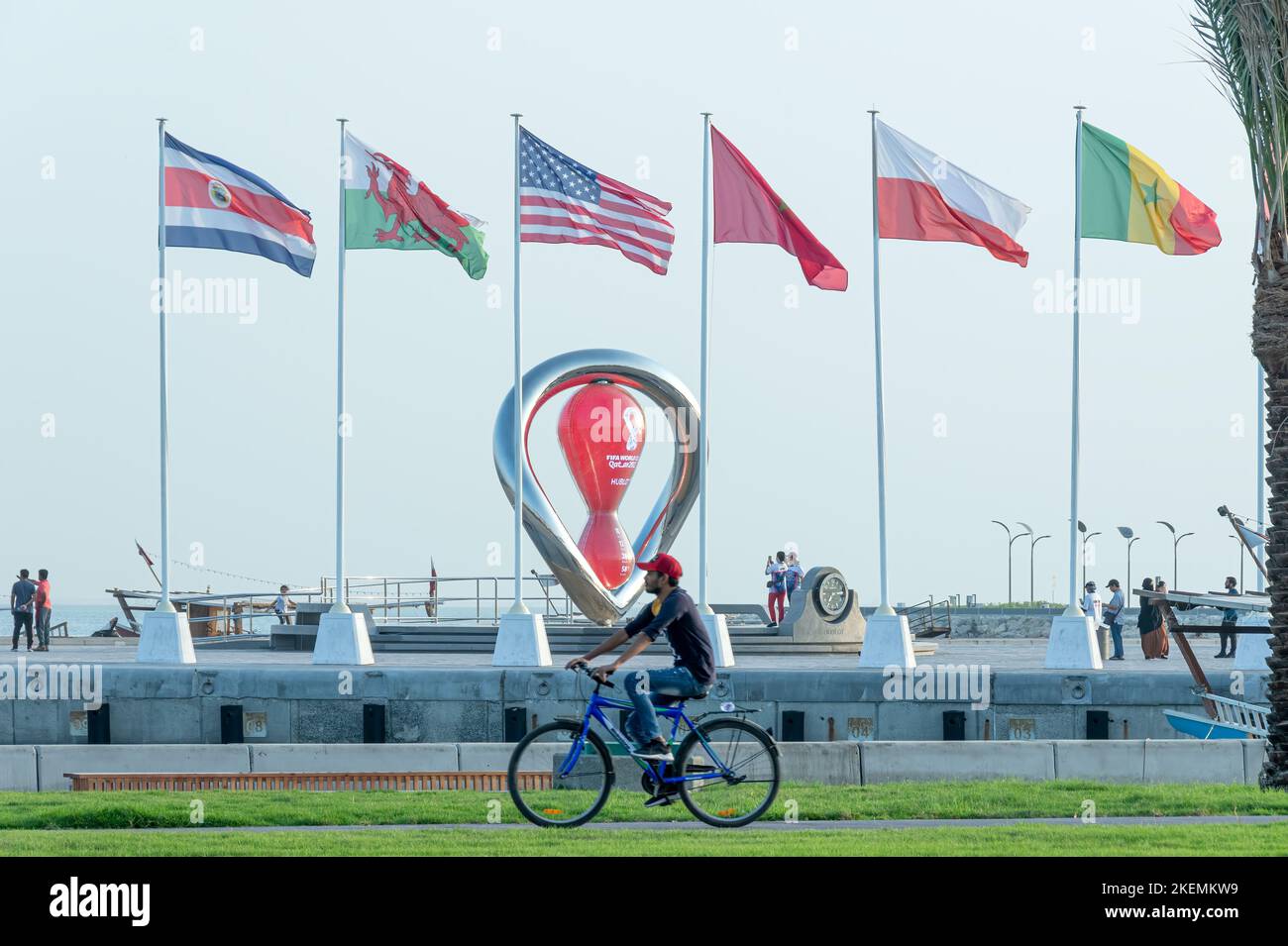 FIFA World Cup Qatar 2022 Official Countdown Clock Doha Corniche Stock ...