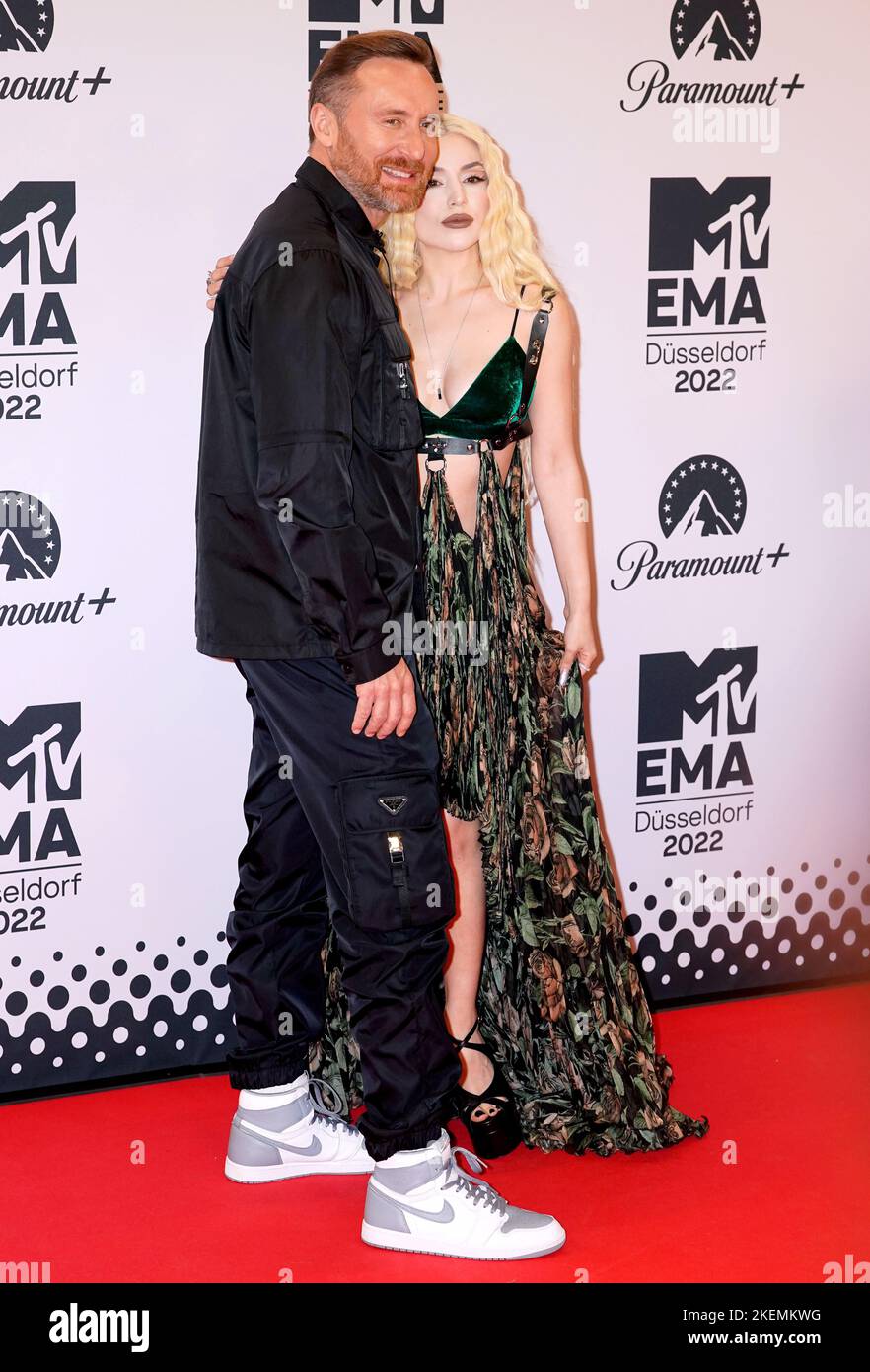 David Guetta and Ava Max attending the MTV Europe Music Awards 2022 ...