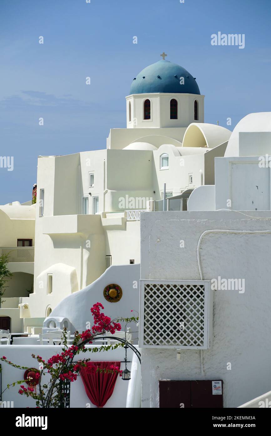 View, Oia or Ia, (Pano Meria), Santorini, Greece, Europe Stock Photo ...