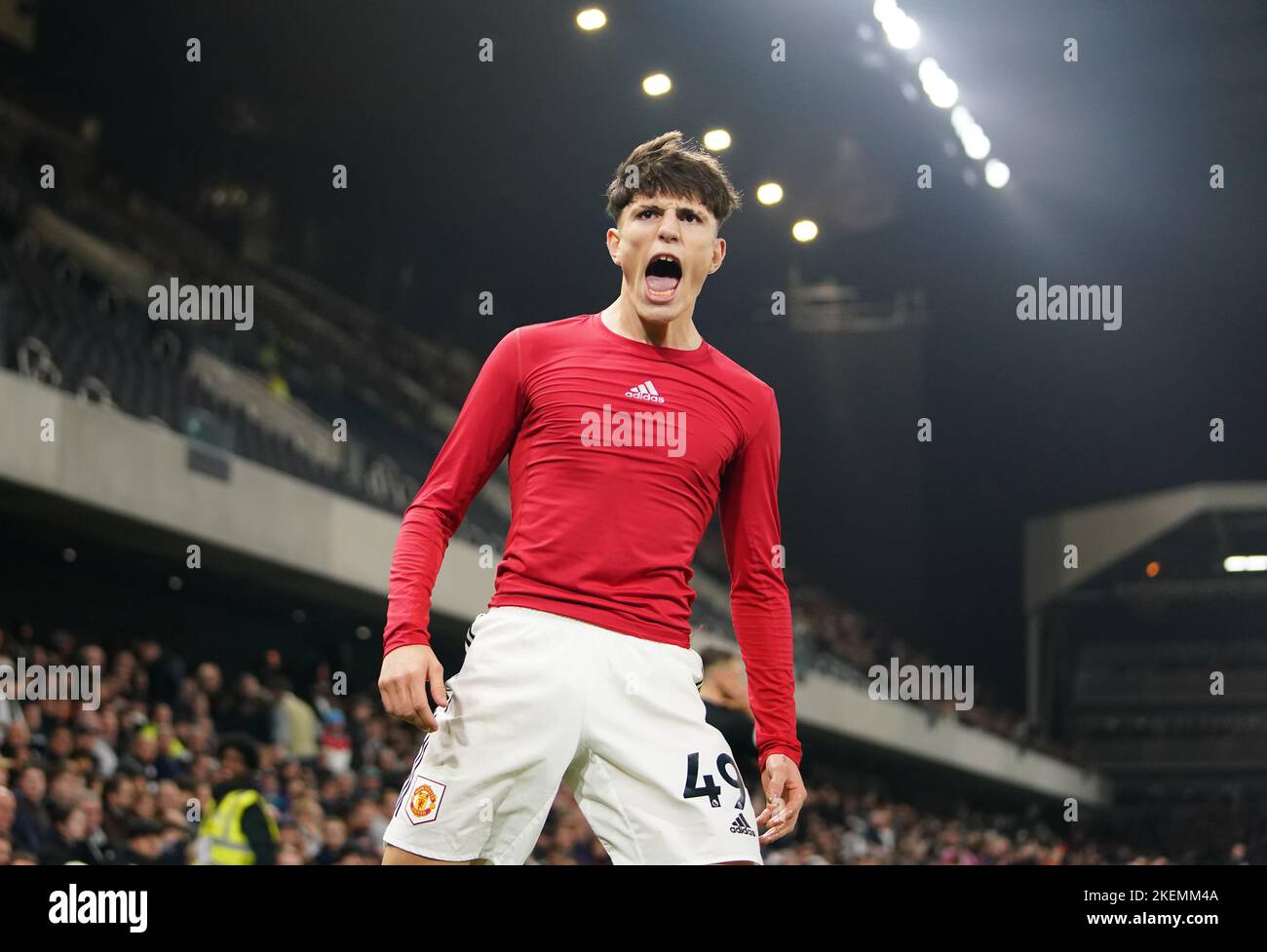Manchester United's Alejandro Garnacho celebrates after he scores his ...